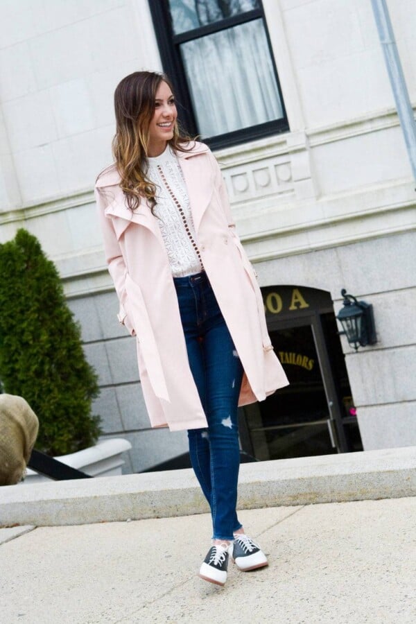 Dressing for Spring: Pink Trench in Boston