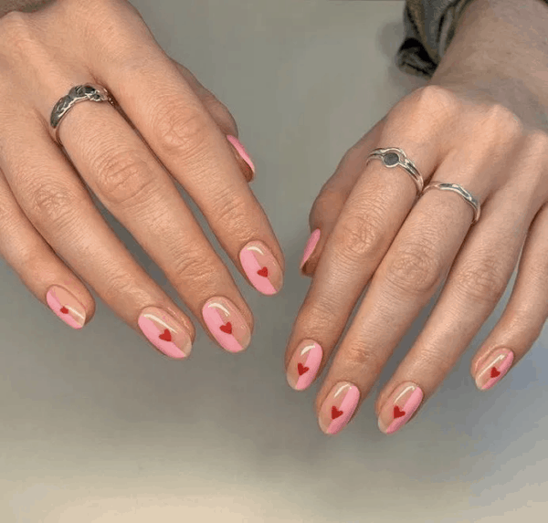 55+ Heart Nails Designs For A Sleek Manicure