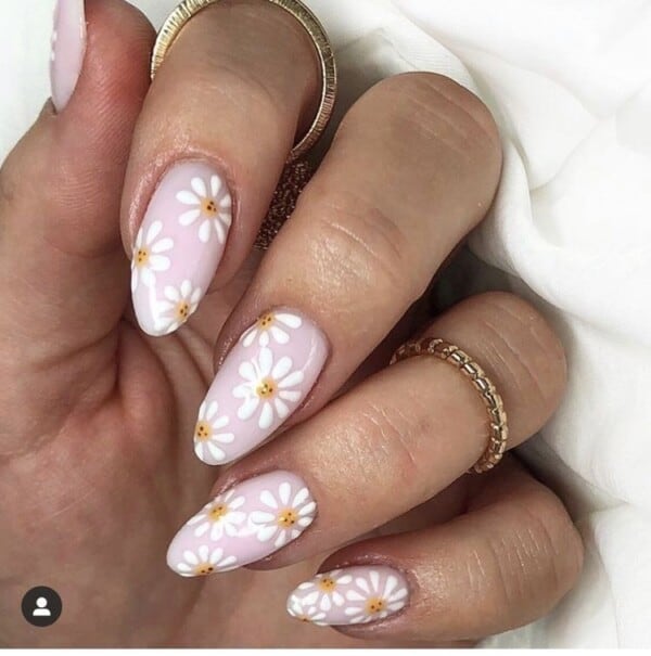 35+ Flower Nails Designs For Delicate, Abstract Nails