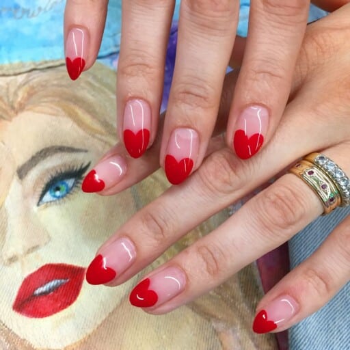 55+ Heart Nails Designs For A Sleek Manicure
