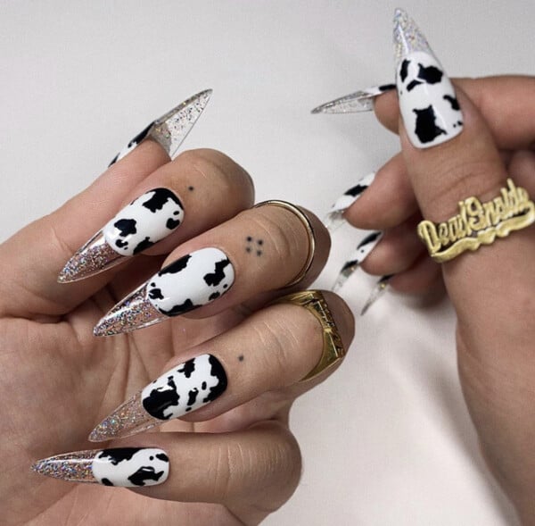 45+ Examples Of Ultra-Trendy Cow Print Nails