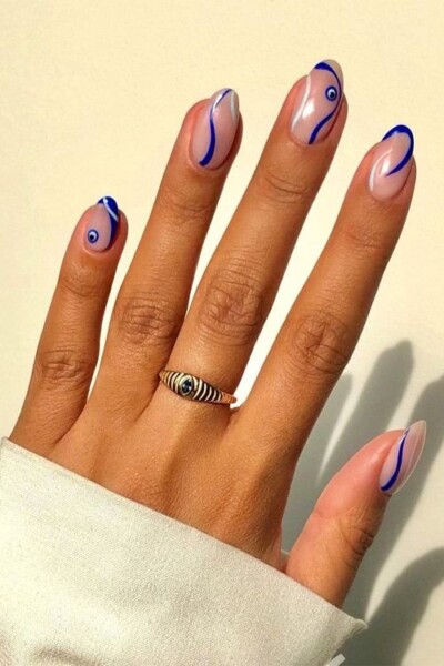 45+ Sleek Evil Eye Nails That Will Reverse Your Karma