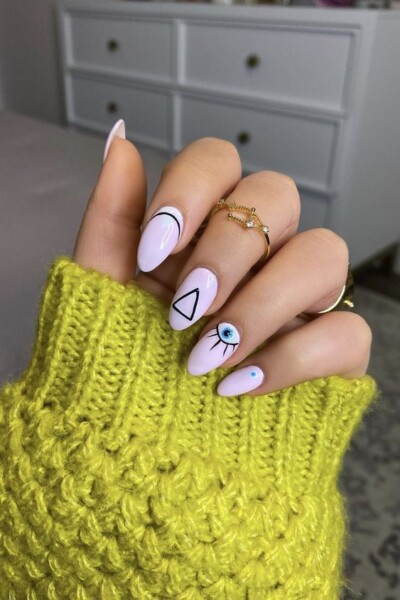 45+ Sleek Evil Eye Nails That Will Reverse Your Karma
