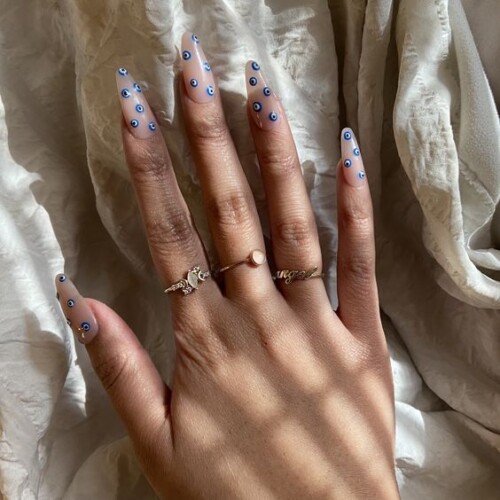 45+ Sleek Evil Eye Nails That Will Reverse Your Karma
