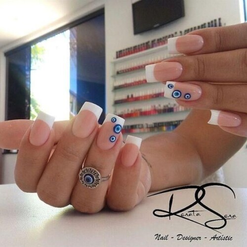 45+ Sleek Evil Eye Nails That Will Reverse Your Karma
