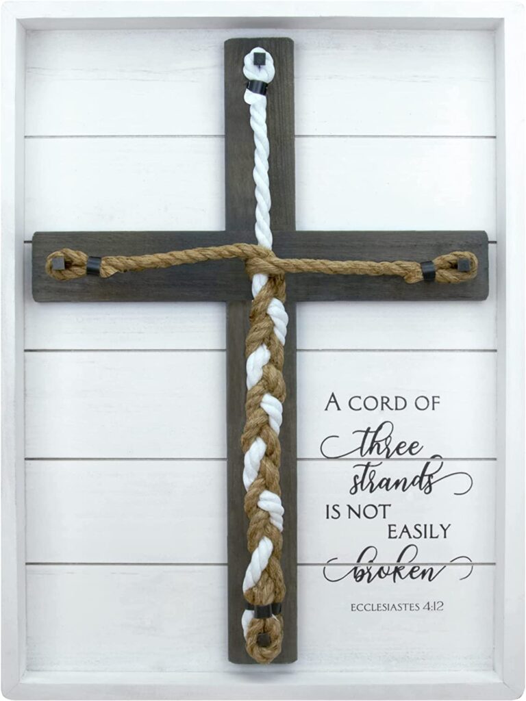 Large Rustic Cross to Tie God's Knot, Symbolic of Unity