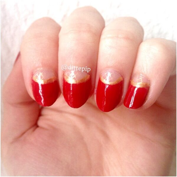 45+ Stunning Red and Gold Nails For A Sophisticated Manicure