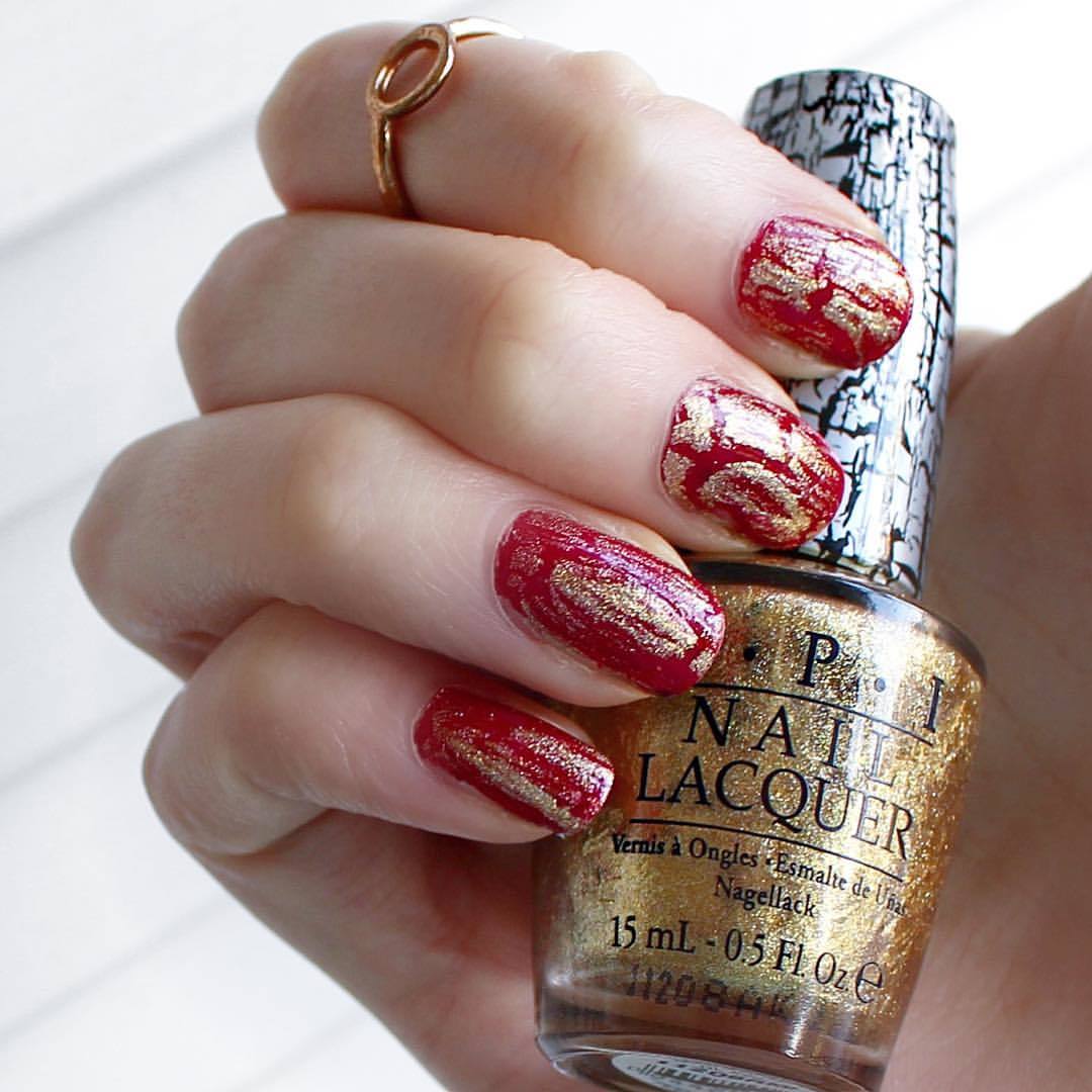 45+ Stunning Red and Gold Nails For A Sophisticated Manicure