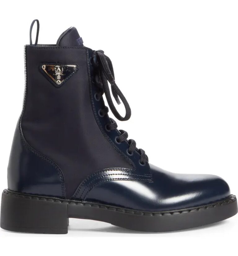 PRADA Bleu Combat Boot
